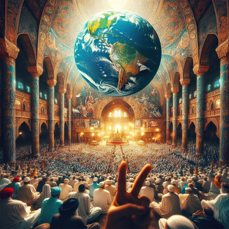 Image in Which All Humanity on Earth Lives in Peace. Peace Around the ...