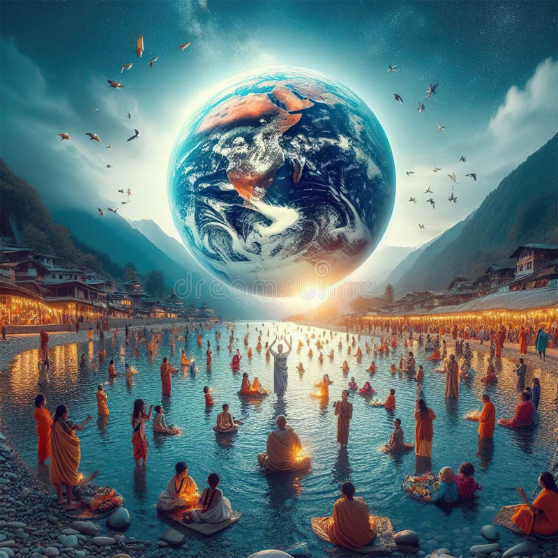 Image in Which All Humanity on Earth Lives in Peace. Peace Around the ...