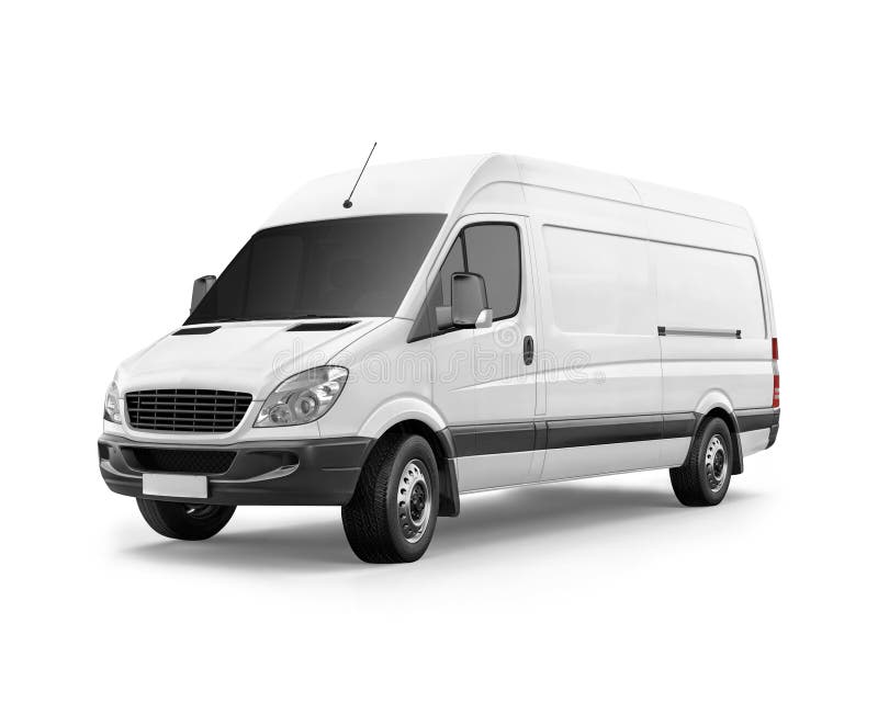 An Image of a White Cargo Van Isolated on a White Background Stock ...