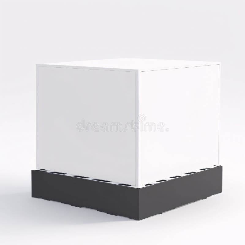 The White Cube Podium Platform is Isolated on a White Background. Stock ...