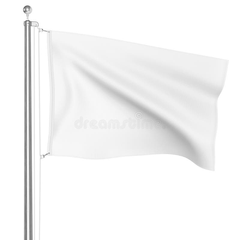 A Image of a White Flag Isolated on a White Background Stock ...
