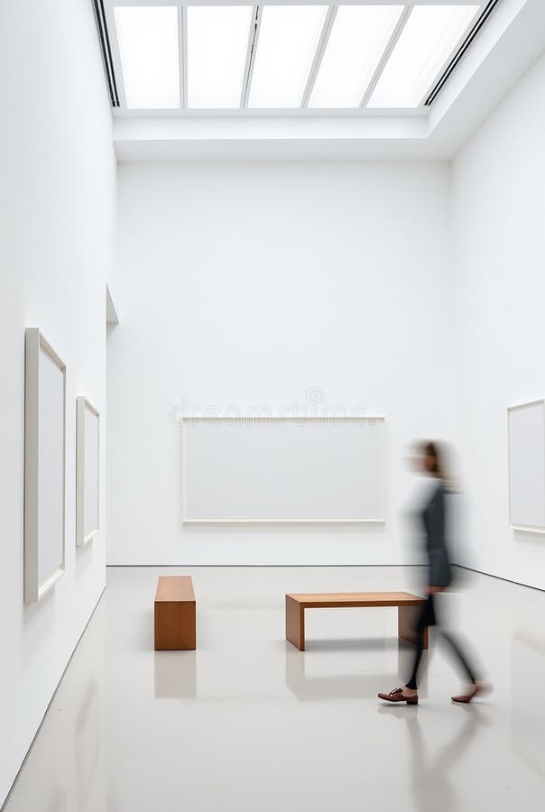 An Image of a White Frame in a Art Gallery Stock Photo - Image of ...