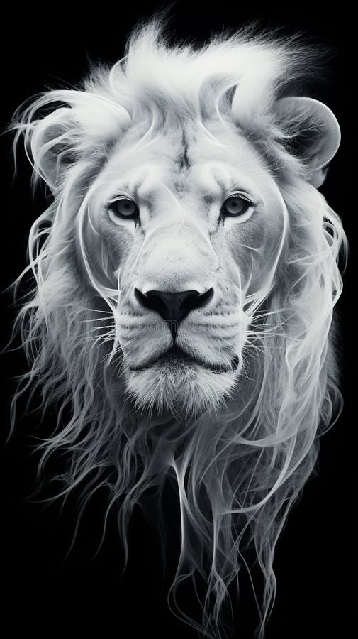 Image of a Lion in X-ray Photography Style. Stock Illustration ...