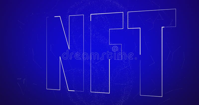 Image of White Nft Text Over Blue Background Stock Illustration ...