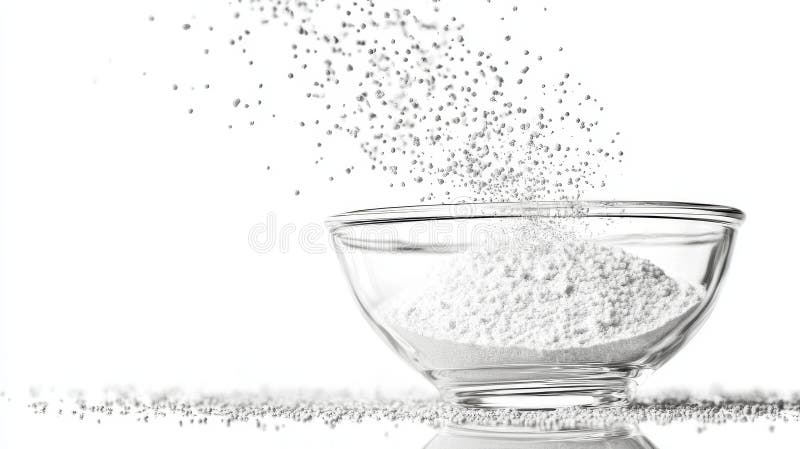An Image of White Powder Spilled from a Glass Container, Exhibiting ...
