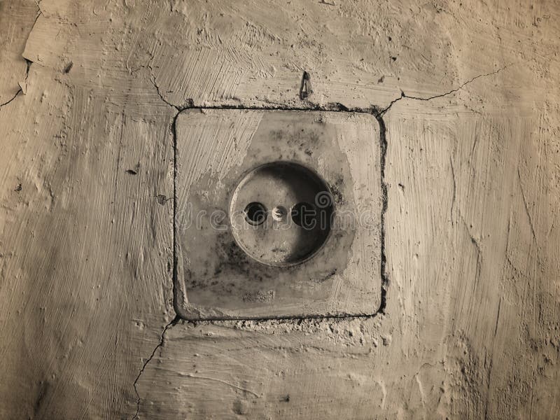 White socket on wall stock photo. Image of technology - 312111534
