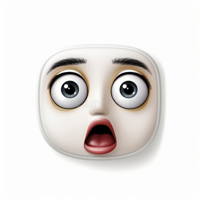 An Image of a White Square with a Face on it Stock Illustration ...