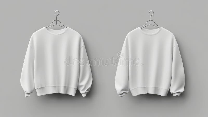 An Image of a White Sweatshirt Displayed on a Hanger, Illustrating the ...