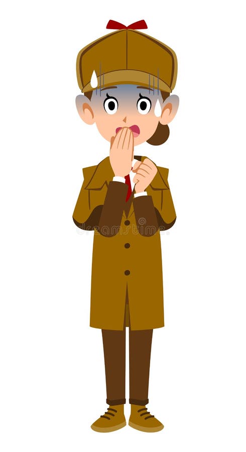 The Whole Body of a Pale Female Detective Stock Vector - Illustration ...