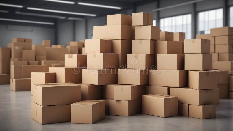 Image of a Wholesale Stockpile Full of Boxes. Stock Illustration ...