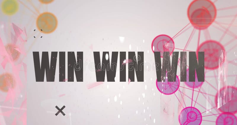 Image of Win Win Win Text Over Network of Connections with Icons Stock ...