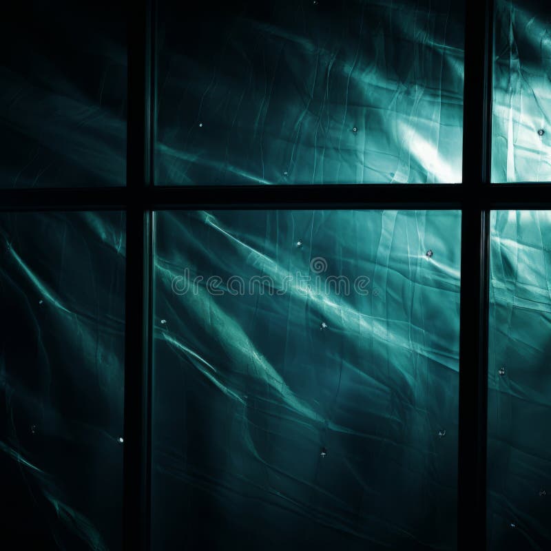 An Image of a Window with a Blue Light Shining through it Stock ...