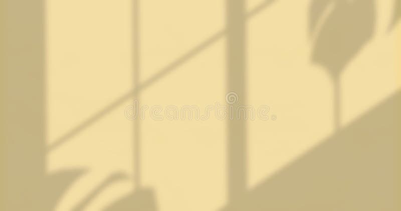 Image of Window Shadow of Leaves Over Yellow Background Stock ...
