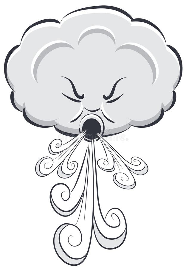 Cloud Face Blowing Wind Drawing