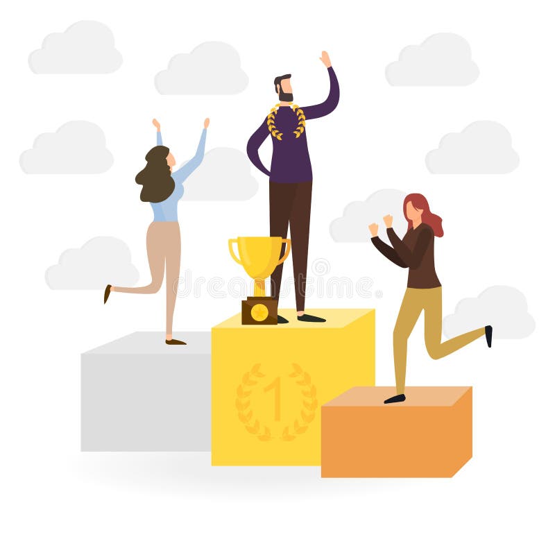 Image of Winner Man, Number One, Vector Illustration Stock Vector ...