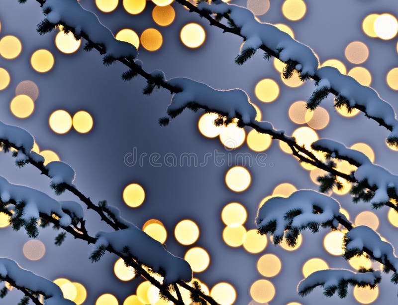 Snowy Winter Scene with Lights - Seamless and Tileable Stock Image ...