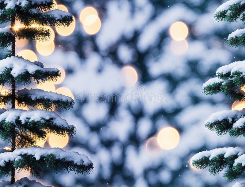 A Winter Scene with Snow Covered Trees in the Background. - Seamless ...