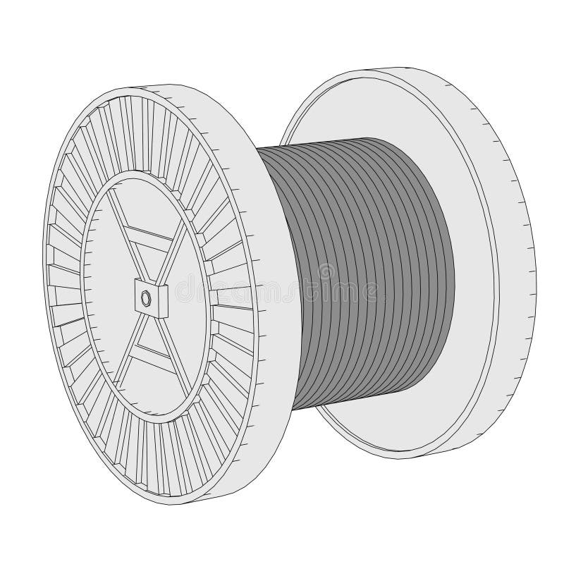 Image of wire spool stock illustration. Illustration of spool - 38555573