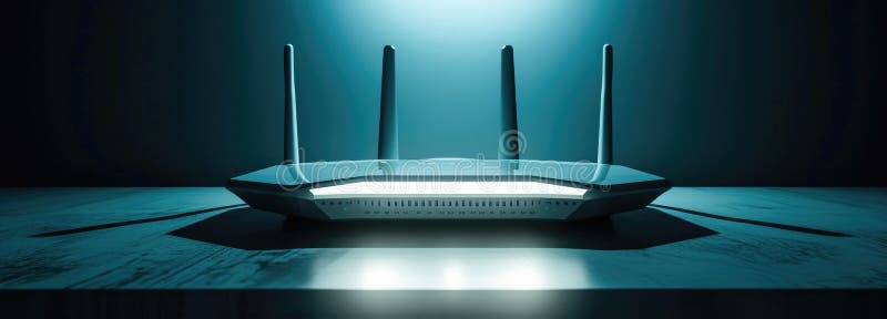 An Image of a Wireless Router with a Bright Light Above it Stock ...