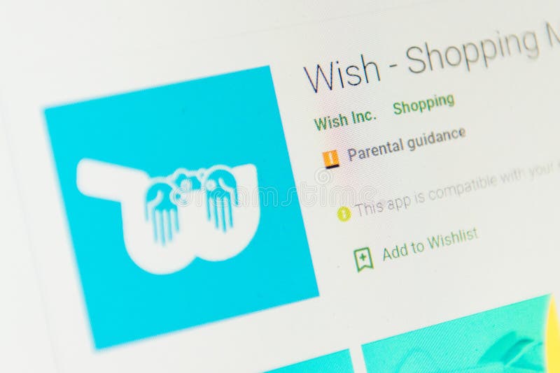 Wish App Icon. Selective Focus. Editorial Image - Image of screen ...