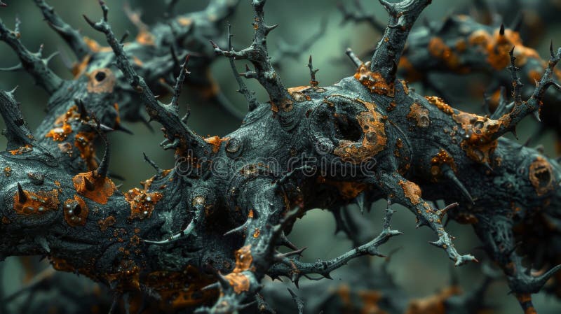 An Image of a Withered Tree Surrounded by Thorns Representing the ...