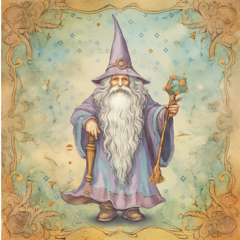Wizard Fantasy Old Paper, Junk Journal Digital Paper Stock Illustration ...