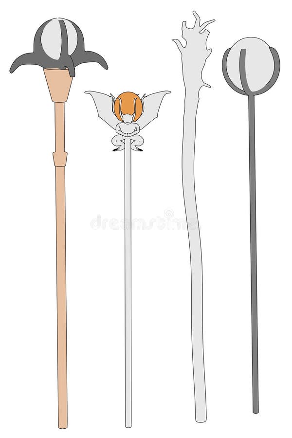 Wizard staff stock illustration. Illustration of sorcerer - 12858371