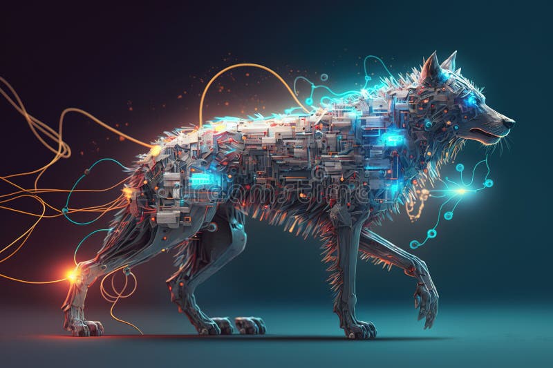 Image of a Wolf with Technology Concept. Wildlife Animals Stock ...