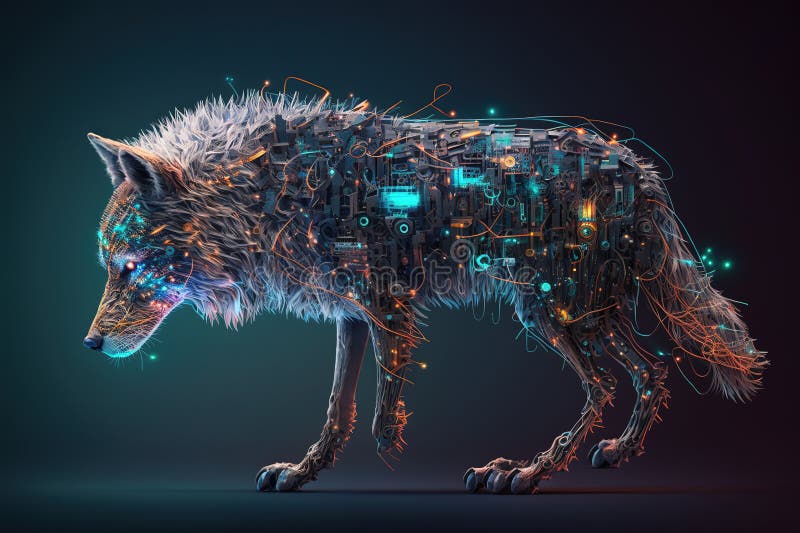 Image of a Wolf with Technology Concept. Wildlife Animals Stock ...