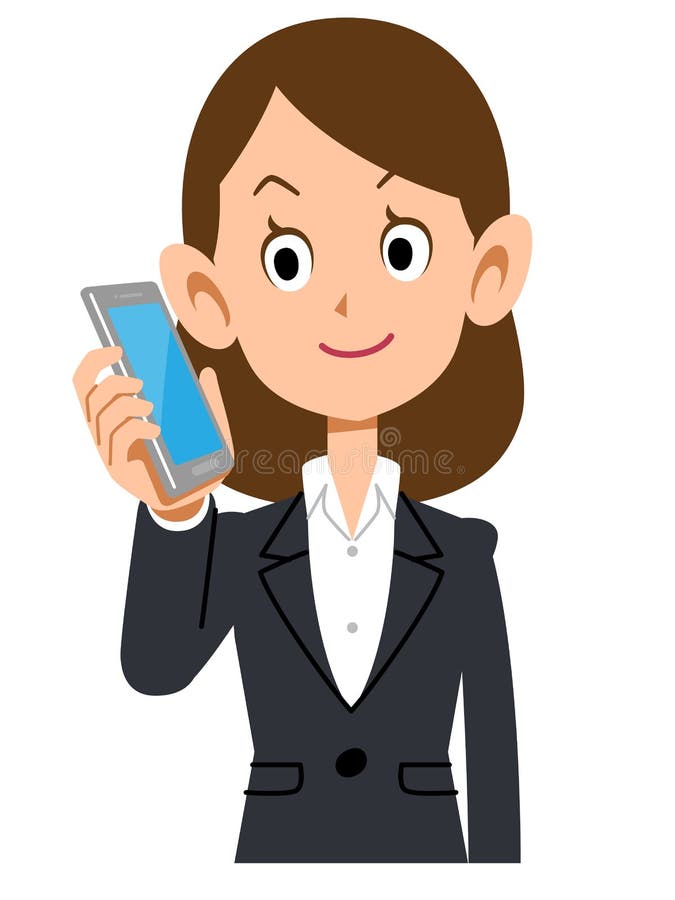 A Woman Calling Business Woman Suit Upper Body Stock Vector ...