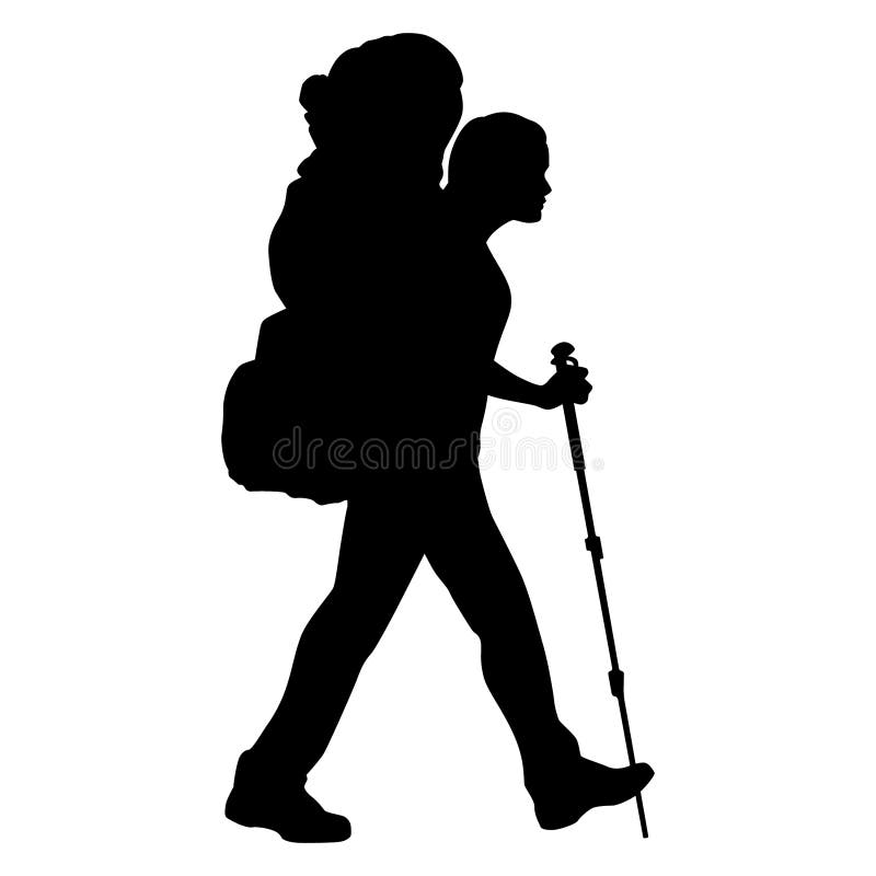Woman Hiker EPS Vector File Stock Vector - Illustration of cricut ...