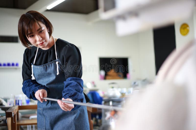 Female Making a Glass Container Stock Image - Image of stage, singing ...