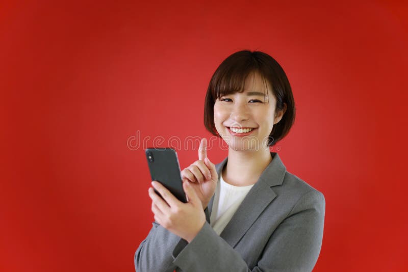 A Woman Operating a Smartphone Stock Image - Image of refreshing ...