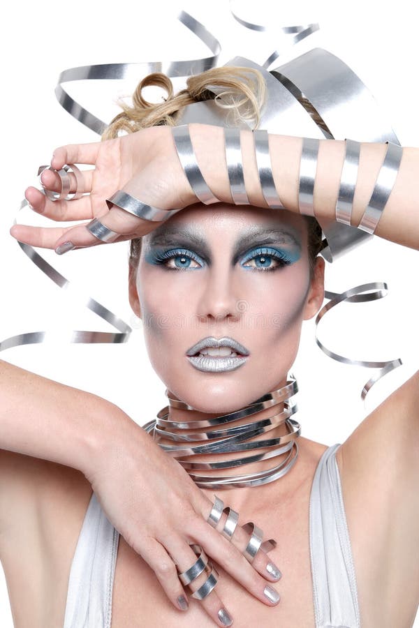 Image of a Woman Wearing Styled Metal Work Stock Photo - Image of ...