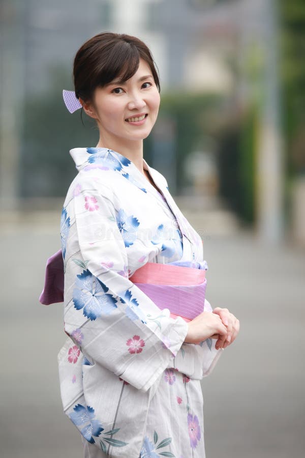 Woman in yukata stock photo. Image of japan, copy, fireworks - 242728620