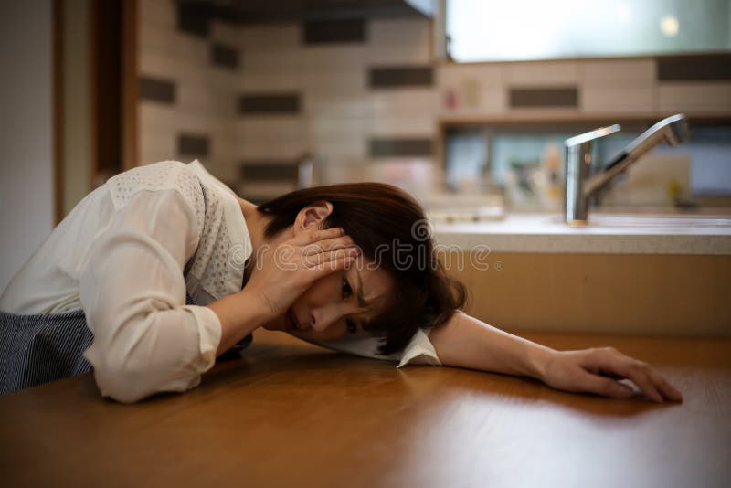 Woman feeling tired stock image. Image of dislike, loneliness - 242526823