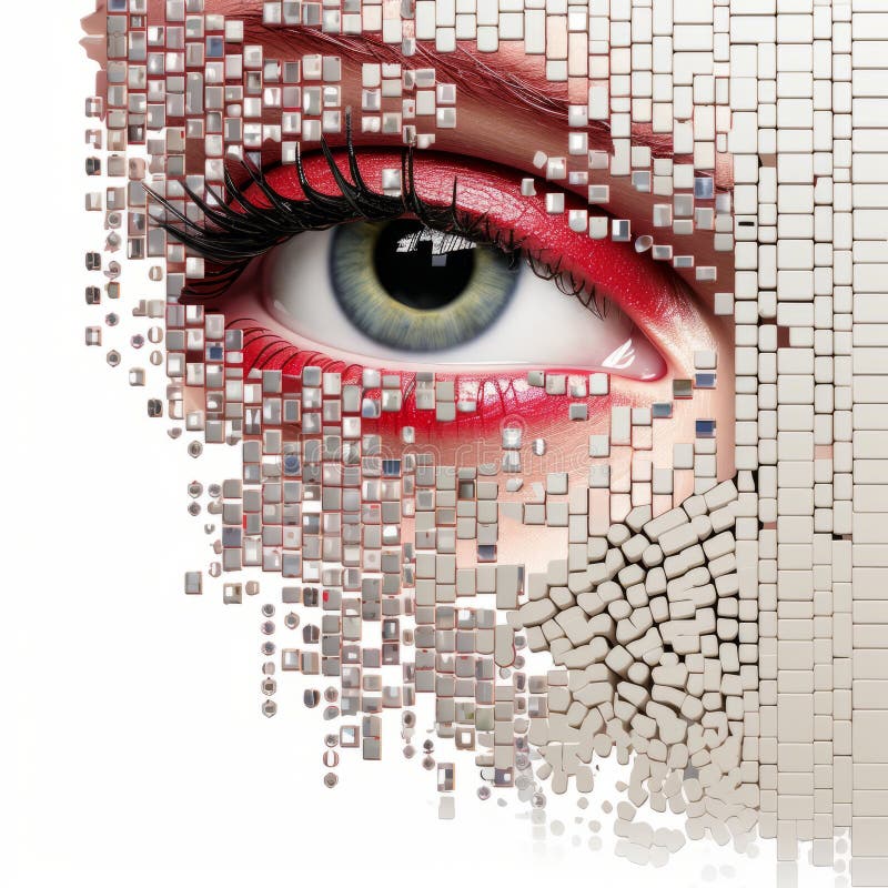An Image of a Womans Eye Made Out of Mosaic Tiles Stock Illustration ...