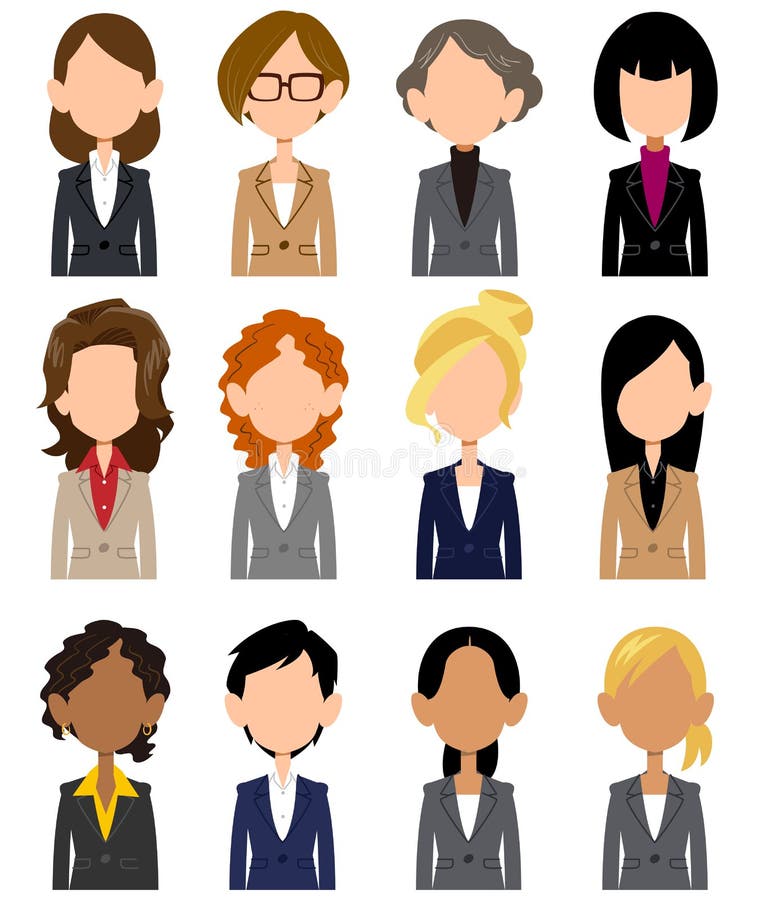 Women`s Upper Body Icon Material Wearing a Suit Stock Vector ...