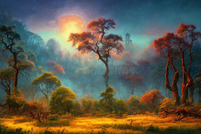 Image of the Wood or Expansion Deforestation Landscape Scene at Golden ...