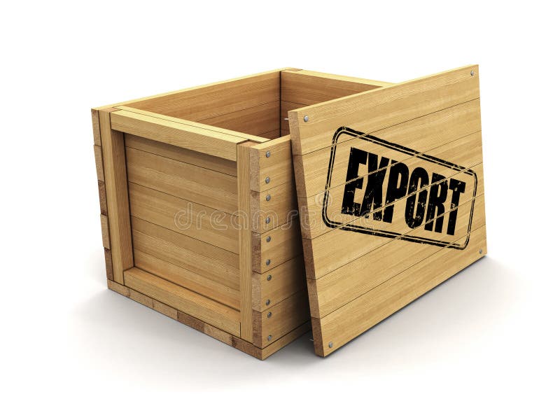 Wooden Crate with Stamp Export. Image with Clipping Path Stock ... Wooden Crate with Stamp Export. Image with Clipping Path Stock ...
