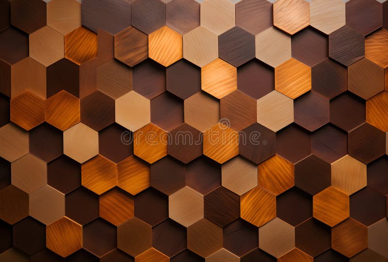 Abstract Wooden Hexagon Tile Pattern Stock Illustration - Illustration ...