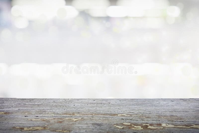 Image of Wooden Table in Front of Abstract Blurred Background Stock ...