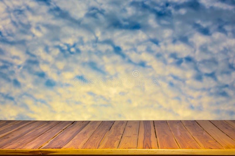 Picture of Wooden Table and Sky Stock Photo - Image of travel, plank ...