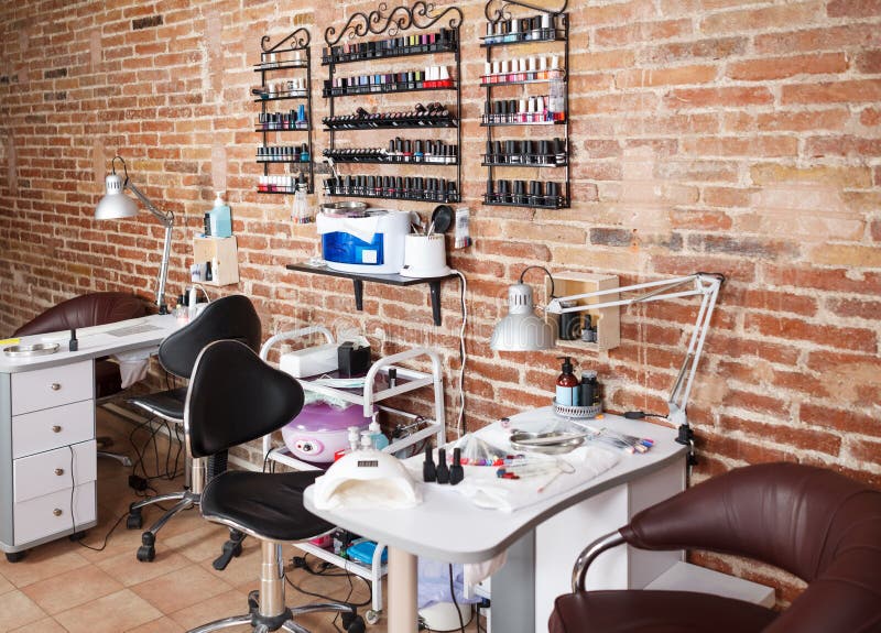 Image of Work Place with Color Nail Varnishes Stock Photo - Image of ...