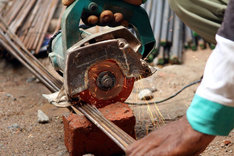 A Worker Doing Work on Construction Site Stock Photo - Image of light ...