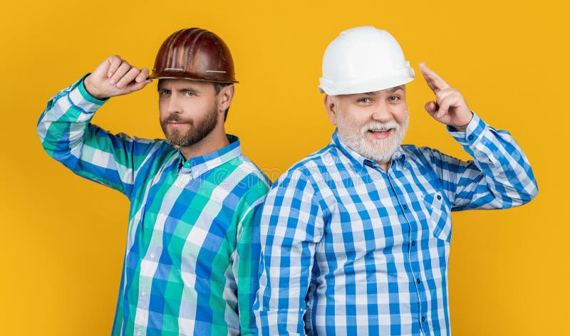 Image of Workman Generation Men Wear Building Helmet. Workman ...