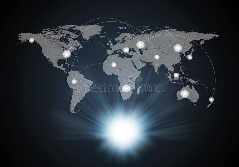 Image of world map stock illustration. Illustration of abstract - 63639455