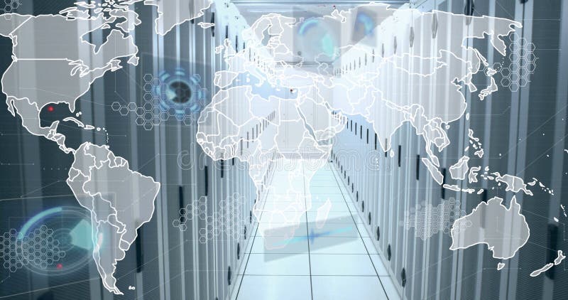 Image of World Map and Data Processing on Charts and Graphs Over ...