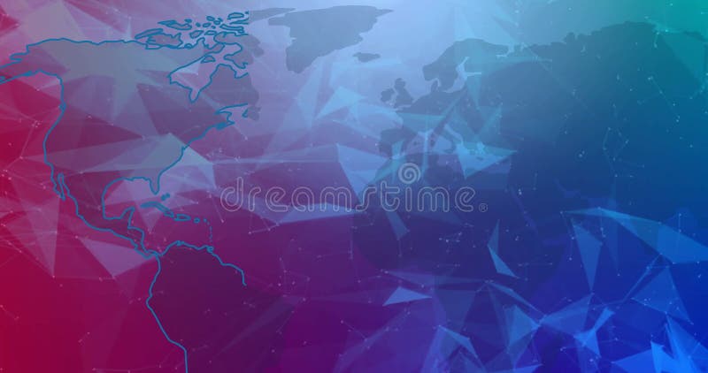 Image of World Map with Data Processing Over Colourful Background Stock ...