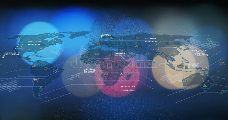 Image of World Map and Head Over Spots Stock Illustration ...